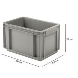 Sch&auml;fer Shop Euro Box Serie EF 3170, aus PP, Inhalt 6,5 L, geschlossene W&auml;nde, Unterfassgriff, grau