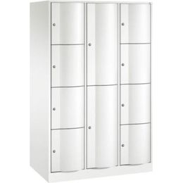 C+P Kombi-Schlie&szlig;fachschrank Resisto, 3 Abteile, 10 F&auml;cher, B 1148 x T 640 x H 1950 mm, Verkehrswei&szlig;