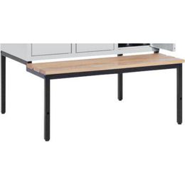 Sch&auml;fer Shop Sitzbank, schwarz m. 3 Buchenholzleisten, 930 mm breit