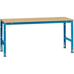Manuflex Arbeitstisch UNIVERSAL Standard, 2000 x 1000 mm, Multiplex natur, lichtblau