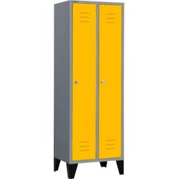 Sch&auml;fer Shop Sch&auml;fer Shop Select Kleiderspind mit F&uuml;&szlig;en, Drehriegelverschluss, wei&szlig;aluminium/rapsgelb