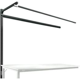 Manuflex Aufbauportal m. Ausleger, Ansatztisch STANDARD Arbeitstisch/Werkbank UNIVERSAL/PROFI, 2000 mm, anthrazit