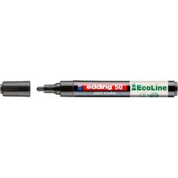 Lackmarker Edding 50 EcoLine, Schreibfarbe Schwarz, Rundspitze, Strichst&auml;rke 2-3 mm, mit Kappe, wasserbasiert, nachf&uuml;llbar, 1 St&uuml;ck