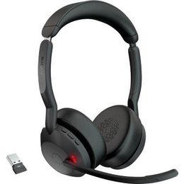 Headset Jabra Evolve2 55 link380a Stereo, Reichweite bis 30 m, bis 10 h, MS-Teams optimiert, schwarz