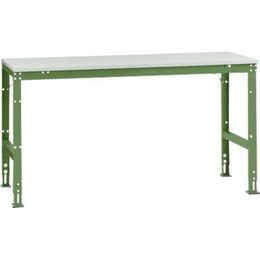 Manuflex Grundtisch UNIVERSAL Standard, Tischplatte Kunststoff, 1750x800, resedagr&uuml;n