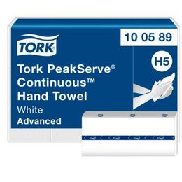 Tork&reg; Papierhandt&uuml;cher PeakServe&reg; Endlos&trade; H5 100589, 1-lagig, gepr&auml;gt, FSC&reg;-Papier, 12 Pack &aacute; 270 Blatt (3240 T&uuml;cher), wei&szlig;