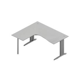 Winkelschreibtisch ARLON-OFFICE, B 1600 x T 1200 x H 730 mm, lichtgrau