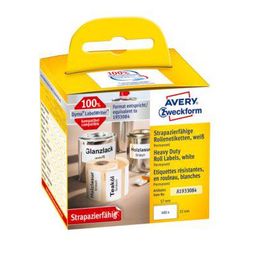 Avery Zweckform Rollenetiketten Avery, besonders hohe Klebekraft, 57 x 32 mm, 400 St&uuml;ck