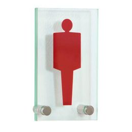 moedel T&uuml;rschild GALERIE, 2 Abstandhalter, Edelstahl, ESG-Glas, Schraubmontage, B 100 x H 160 mm, transparent