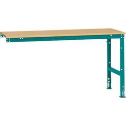 Manuflex Ansatztisch UNIVERSAL Standard, 1750 x 800 mm, Multiplex natur, wasserblau