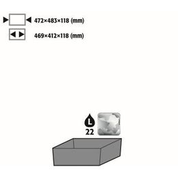 Bodenauffangwanne Stawa-R f&uuml;r ASECOS Chemikalienschr&auml;nke der CS Serie, Stahlblech, B 472 x T 483 x H 118 mm, 22 l