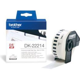 Brother Endlos-Etikett DK-22214, 12mm x 30,48m, Papier wei&szlig;