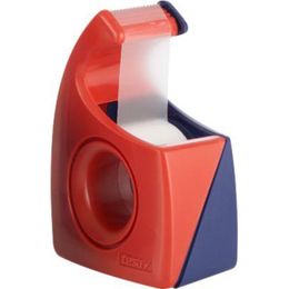Tesa Klebefilm-Handabroller Easy Cut, 10 m x 19 mm, rot/blau