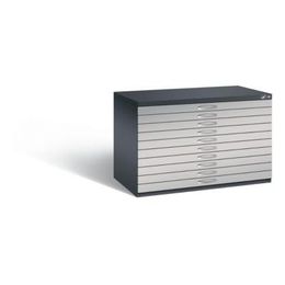 Planschrank aus Stahl, f&uuml;r Formate bis DIN A1, 10 Schubladen
