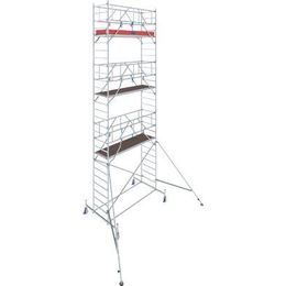 Alu-Fahrger&uuml;st Krause Serie 10, 200 kg/m&sup2;, h&ouml;henverstellbare Rollen, L 2500 x B 750 x H 8400 mm