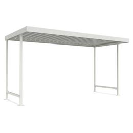 &Uuml;berdachungssystem Modell Leipzig, einseitig, Grundeinheit, T 2200 mm, B 4300 mm, grauwei&szlig;