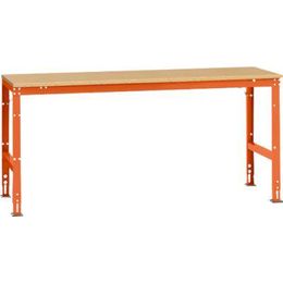 Manuflex Grundtisch UNIVERSAL Standard, Tischplatte Multiplex, 2000x800, rotorange