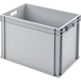 Ringoplast Kunststoffkasten UNISTA L420, PP, verst&auml;rkter Boden, stapelbar, B 600 x T 400 x H 420 mm, hellgrau, mit Durchfassgriffen