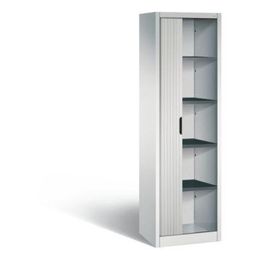 C + P Rollladenschrank Omnispace, 5 OH, abschlie&szlig;bar, B 600 x T 420 x H 1980 mm, Stahl, lichtgrau