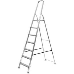 SZ Metall Alustufenstehleiter, belastbar bis 150 kg, 7 Stufen