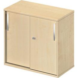 Sch&auml;fer Shop Sch&auml;fer Shop Select Ansatz-/Aufsatz-Schiebet&uuml;renschrank LOGIN, 2 Ordnerh&ouml;hen, B 800 x T 420 x H 726 mm, Ahorn Dekor/Ahorn Dekor