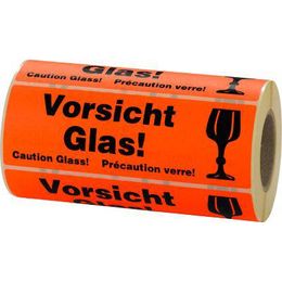 Warnetiketten, Vorsicht Glas!, 500 St&uuml;ck