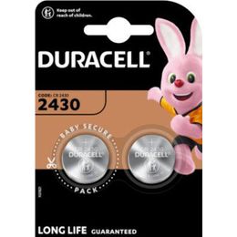 Duracell Lithium Knopfzelle Duralock Power Preserve, CR2430, 3 V, im Retail Blister, 2 St&uuml;ck