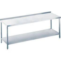 Arbeitstisch aus Edelstahl mit Bodenablage, 850 x 700 x 1800 mm