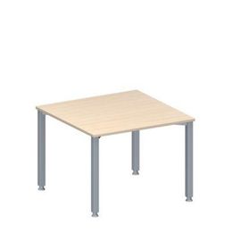 Sch&auml;fer Shop Sch&auml;fer Shop Genius Anbautisch MODENA FLEX, h&ouml;henverstellbar, Quadrat-Form, 4-Fu&szlig;-Quadratrohr, B 1000 x T 1000 mm, Ahorn-Dekor