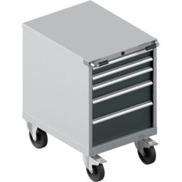Sch&auml;fer Shop Sch&auml;fer Shop Select Schubladenschrank mit Rollen WSK 27-36, 5 Sch&uuml;be, bis 75 kg, B 564 x T 725 x H 920 mm, wei&szlig;aluminium/anthrazitgrau