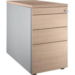 Sch&auml;fer Shop Sch&auml;fer Shop Genius Standcontainer 1336, mit Griffnut, B 435 x H 717 mm, wei&szlig;alu/wei&szlig;alu/Eiche-Dekor