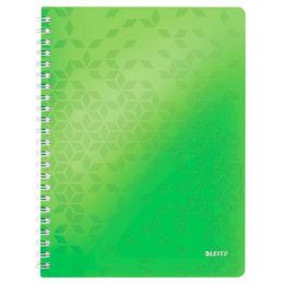 Collegeblock Leitz WOW, Format A4, 80 linierte Blatt, Klarsicht-Tasche, FSC&reg;-zertifiziert, gr&uuml;n