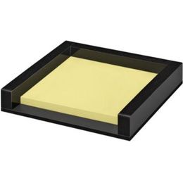 Zettelbox Wedo Black Office, schwarz mattiert/gl&auml;nzend, mit 50 Haftnotizen
