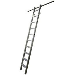 Krause Regalleiter, Aluminium, mit 2 Paar Einh&auml;ngehaken/Aufbewahrungshaken, 10 Stufen