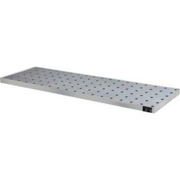 Bauer Kleingebindewanne KGW 5 V4A, mit Lochblechrost, L 1850 x B 600 x H 60 mm, 60 L, 150 kg, Edelstahl 1.4571, Silber