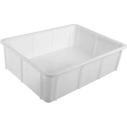 Transportbox, Euro-Norm, Volumen 80 l, bis 300 kg, stapelbar, geschlossene W&auml;nde, ohne Deckel, L 800 x B 600 x H 220 mm, HDPE, naturfarben