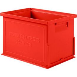 Sch&auml;fer Shop Stapelkasten Serie 14/6-3 S, aus Polypropylen, mit Griffmulde, Inhalt 9,3 L, rot