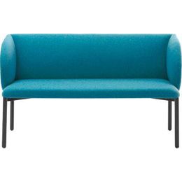 Sofa Leyform LIV, 2-Sitzer, rechteckig, B 1270 x T 620 x H 740 mm, mit Armlehnen & Gleitern, Stoffbezug, petrol