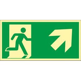 Schild Treppe aufw&auml;rts, rechtsweisend