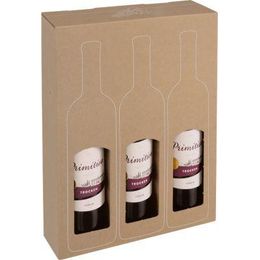 Weinkarton Colompac SAWP, f&uuml;r 3 Flaschen, L 273 x B 93 x H 374 mm, Wellpappe, kraft-braun, 10 St&uuml;ck