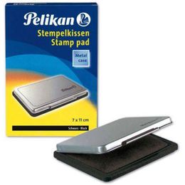 Pelikan Stempelkissen Gr. Nr. 2, f&uuml;r Gummi- und Polymerstempel, in Metallicgeh&auml;use, 70 x 110 mm, schwarz
