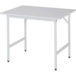 Rau ESD-Arbeitstisch Jerry, manuell h&ouml;henverstellbar, 28 mm Spanplatte mit Melaminbelag, bis 300 kg, B 1000 x T 800 x H 800-850 mm, lichtgRau