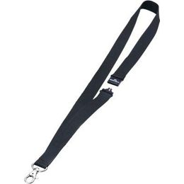 Textilband Durable, f&uuml;r Ausweishalter/Namensschilder, Karabinerhaken, Sicherheitsverschluss, L 440 x B 20 mm, Textil, schwarz, 10 St&uuml;ck