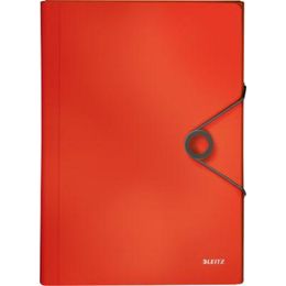 Projektmappe Leitz Solid, 5 F&auml;cher, 1 Zusatzfach, Format DIN A4, hellrot