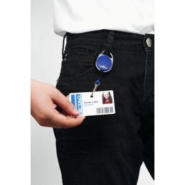 Durable Ausweishalter Jojo Style, mit Metall-Federhaken, 1 St&uuml;ck, dunkelblau