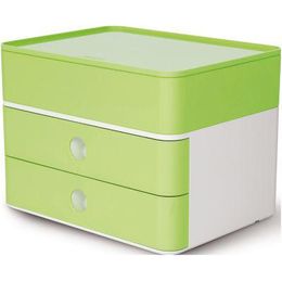 Schubladenbox HAN Allison Smart-Box Plus, 2 Sch&uuml;be mit Trennw&auml;nden, Utensilienbox, stapelb., ABS-Kunststoff, gr&uuml;n