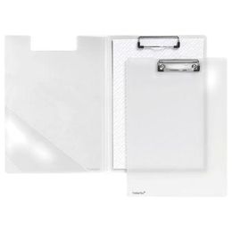 Foldersys Klemmbrett-Mappe A4, Klemme mit Kunststoffecken, Dreiecks-Klarsichttasche innen, PP, transparent matt