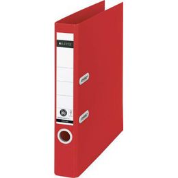 Leitz&reg; Ordner Recycle, A4, R&uuml;ckenbreite 50 mm, 180&deg;-Hebelmechanik, R&uuml;ckenschild & Griffloch, zu 100 % recycelbar, rot