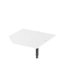 Systemwinkelplatte CAD ERGO-T 2.0, mit St&uuml;tzfu&szlig;, B 1200 x T 1200/800 x H 718-898 mm, wei&szlig;/anthrazit
