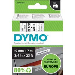 Dymo&reg; Schriftbandkassette D1 45803, 19 mm breit, wei&szlig;/schwarz